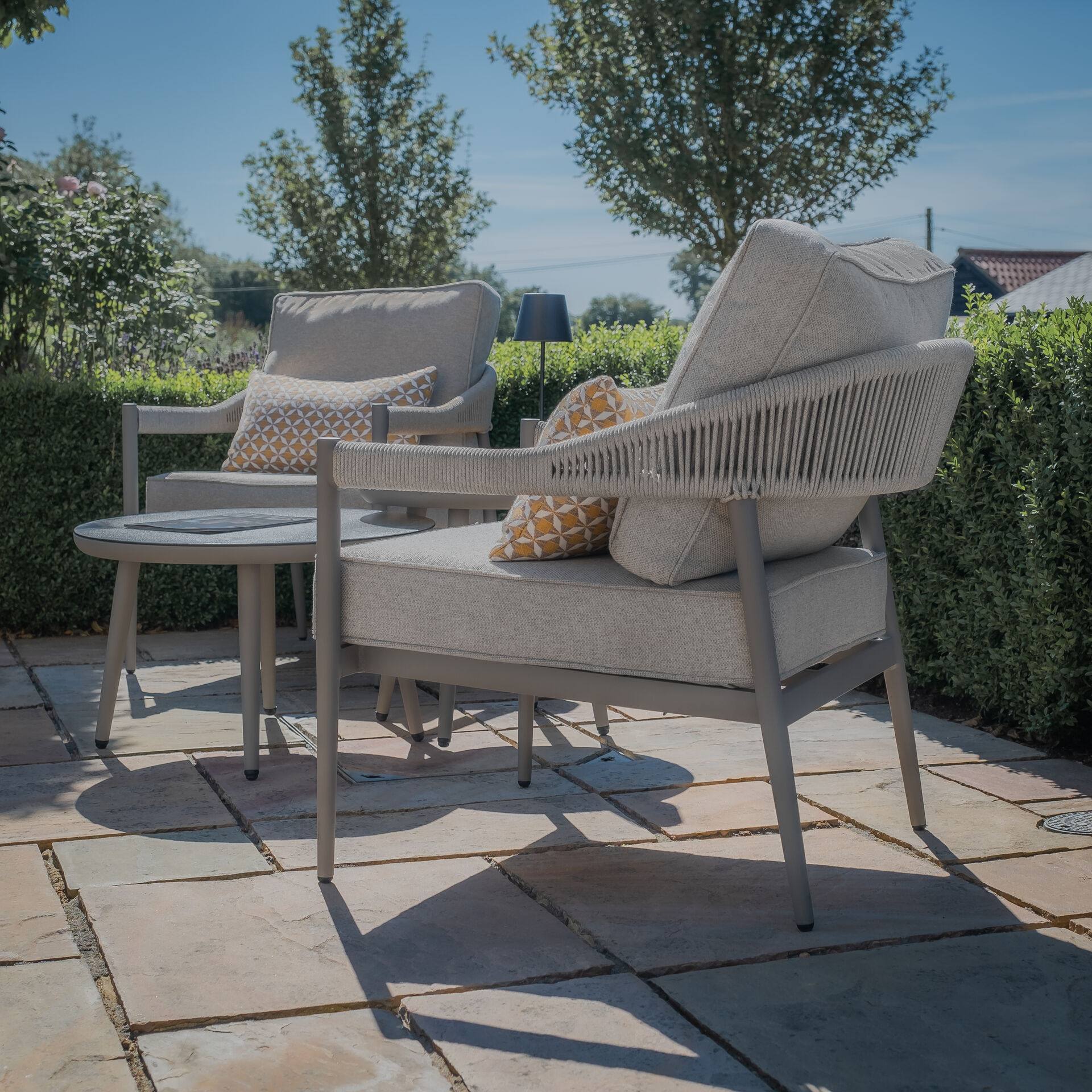 Maze - Florence Rope Weave Lounge Set with 2 Round Coffee Tables | Maze ...
