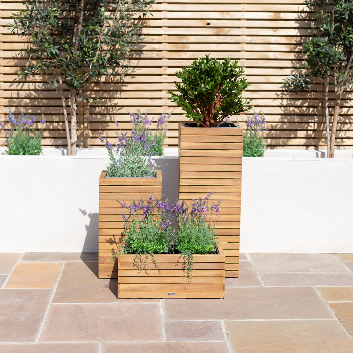 Maze - Bali Large Planter with Metal Liner - Acacia Wood | Maze Living
