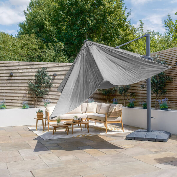 Maze - Aramis LED 3m x 4m Rectangular Rotating Cantilever Parasol ...