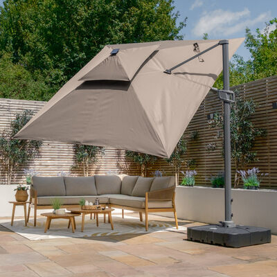 Maze - Apollo LED 3m x 3m Square Rotating Cantilever Parasol | Maze Living