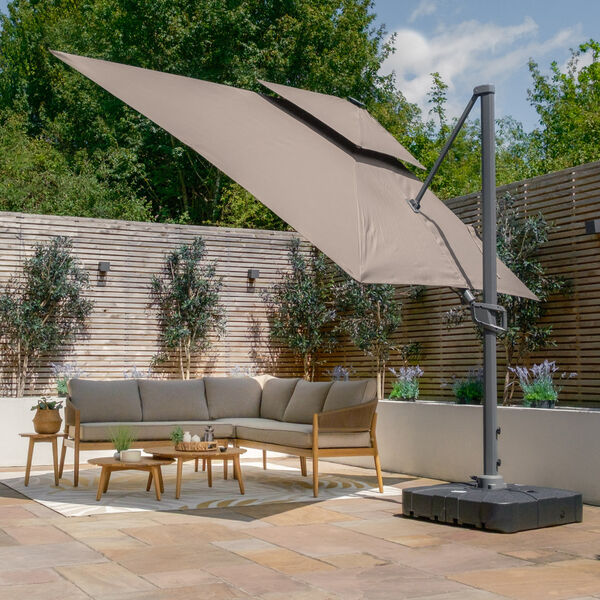 Maze - Apollo LED 3m x 3m Square Rotating Cantilever Parasol | Maze Living