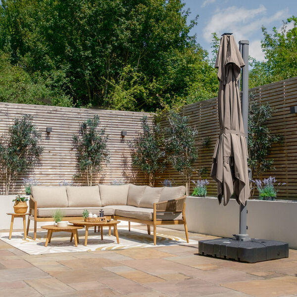 Maze - Apollo Solar LED 3m x 3m Square Rotating Cantilever Parasol with ...