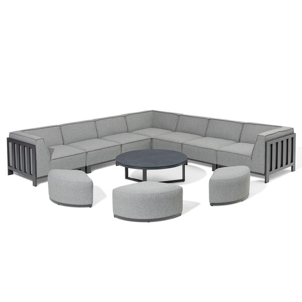 Maze - Outdoor Fabric Ibiza Large Corner Sofa Set With Round Coffee ...