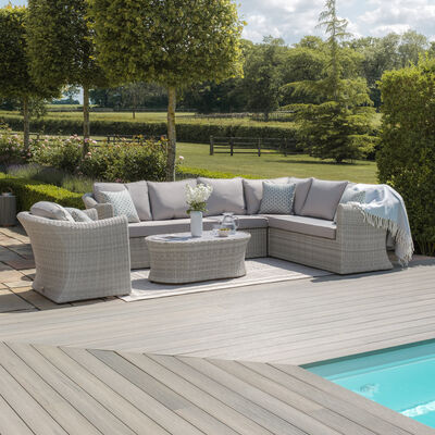 Maze - Oxford Large Rattan Corner Sofa Set with Armchair - Ceramic ...