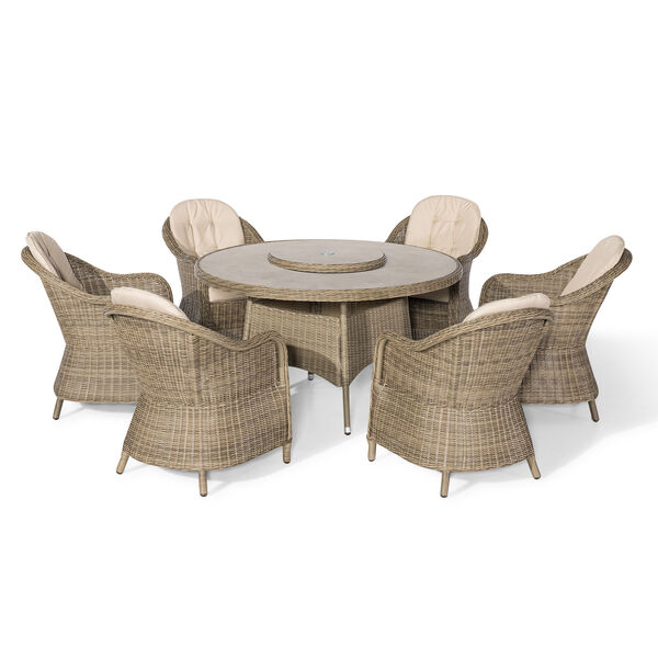Maze - Winchester 6 Seat Round Dining Set with Heritage Dining Chairs ...