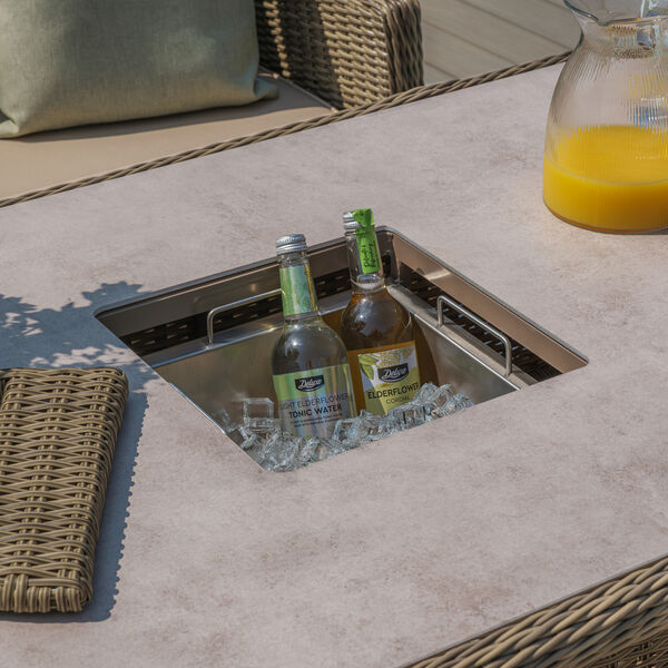 Maze - Winchester Sofa Rattan Dining Set with Ice Bucket & Rising Table ...