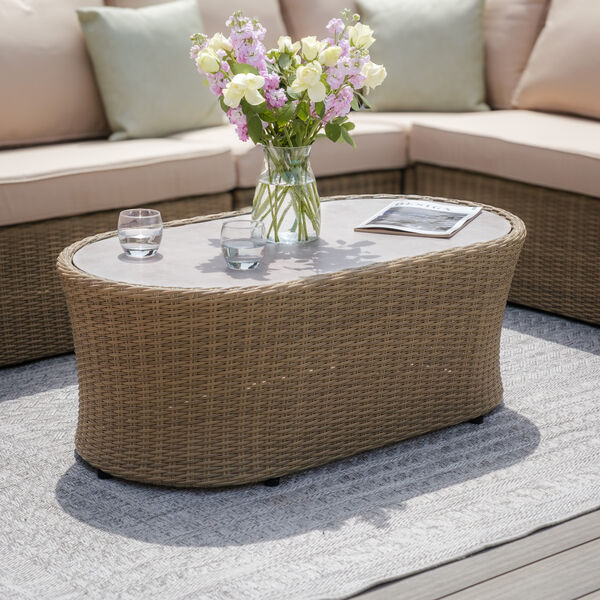 Maze - Winchester Large Rattan Corner Sofa Set - Ceramic Glass | Maze ...