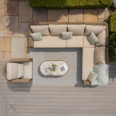 Maze - Winchester Large Rattan Corner Sofa Set with Armchair - Ceramic ...