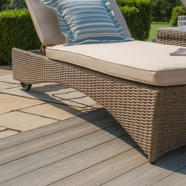 Maze - Winchester Rattan Sunlounger Set - Ceramic Glass | Maze Living