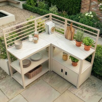 Maze - Sicily Outdoor Kitchen & Bar with Sintered Stone Worktop - Latte ...