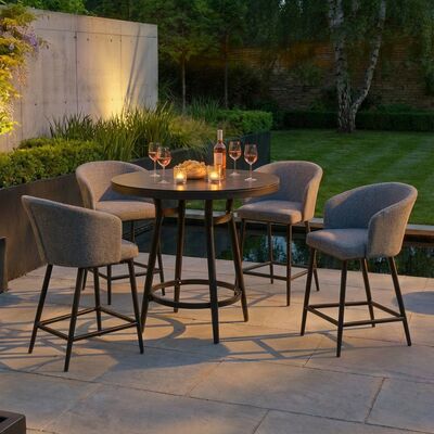 Maze - Outdoor Fabric Zen 4 Seat Round Bar Set | Maze Living
