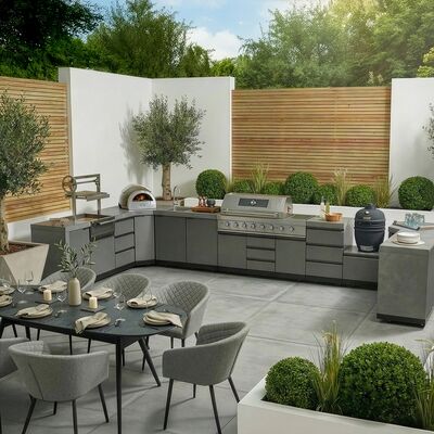 Maze - Ember Large U Shape Outdoor Kitchen Complete Set - Grey | Maze ...