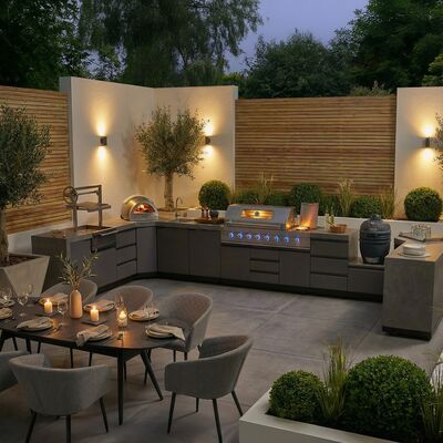 Maze - Ember Large U Shape Outdoor Kitchen Complete Set - Grey | Maze ...