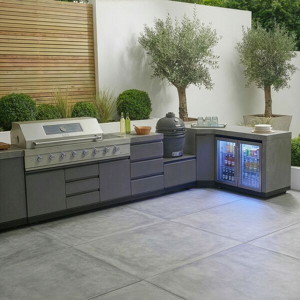 Maze - Ember Large U Shape Outdoor Kitchen Complete Set - Grey | Maze ...