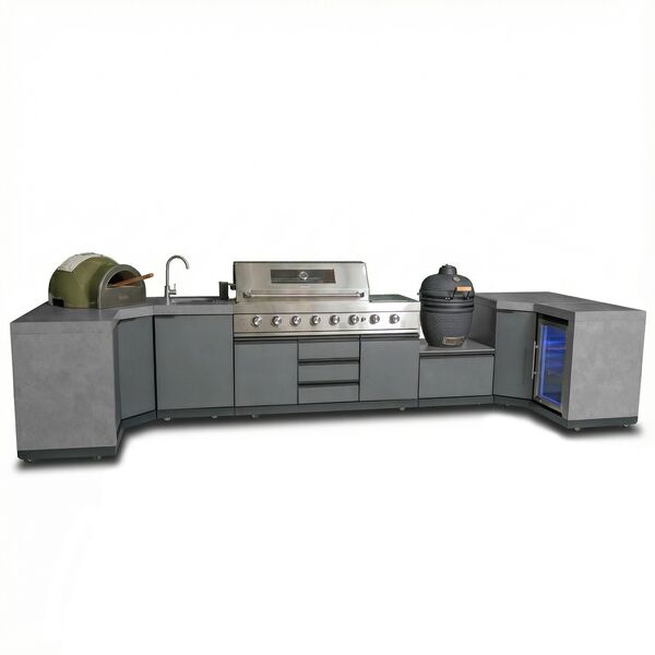 Maze - Ember Small U Shape Outdoor Kitchen Complete Set - Grey | Maze ...