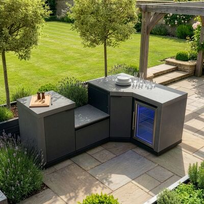 Maze - Ember Small Corner Outdoor Kitchen with Fridge | Maze Living