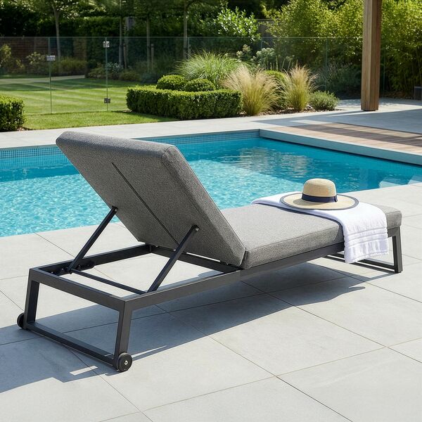 Maze - Outdoor Fabric Allure Sunlounger - Zinc Grey | Maze Living