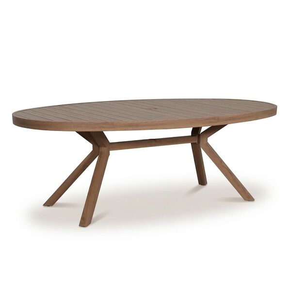 Maze - New York 8 Seat Oval Aluminium Dining Set - Wood Effect | Maze ...