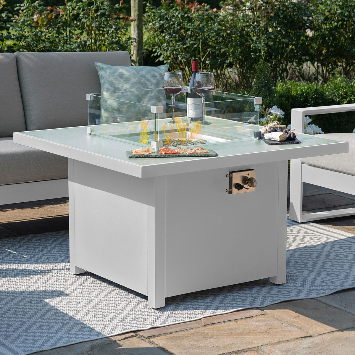 Maze - Amalfi/New York Aluminium Square Fire Pit Table | Maze Living