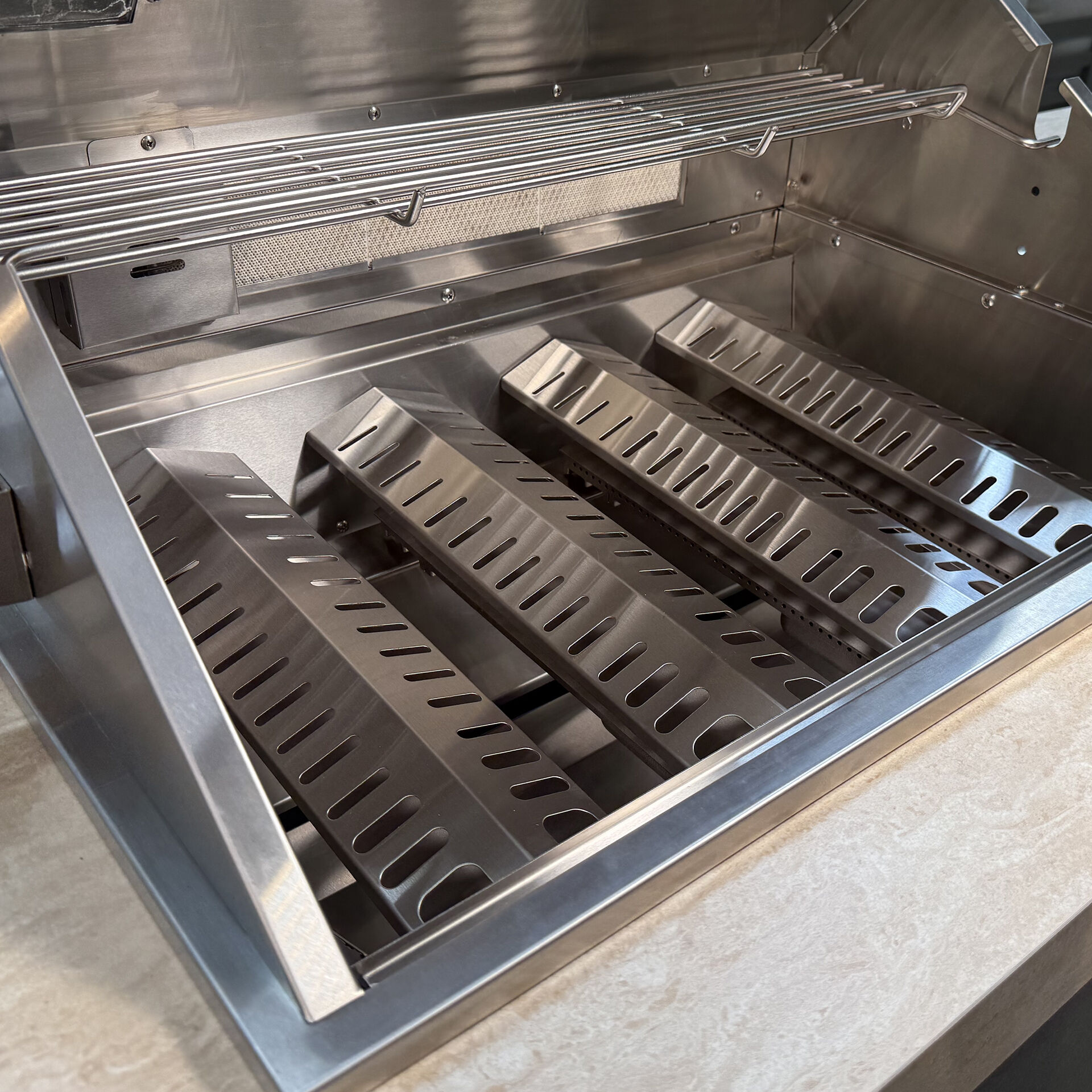 Maze - Monarch Linear Outdoor Kitchen with 4 Burner Gas Grill, Sink and ...