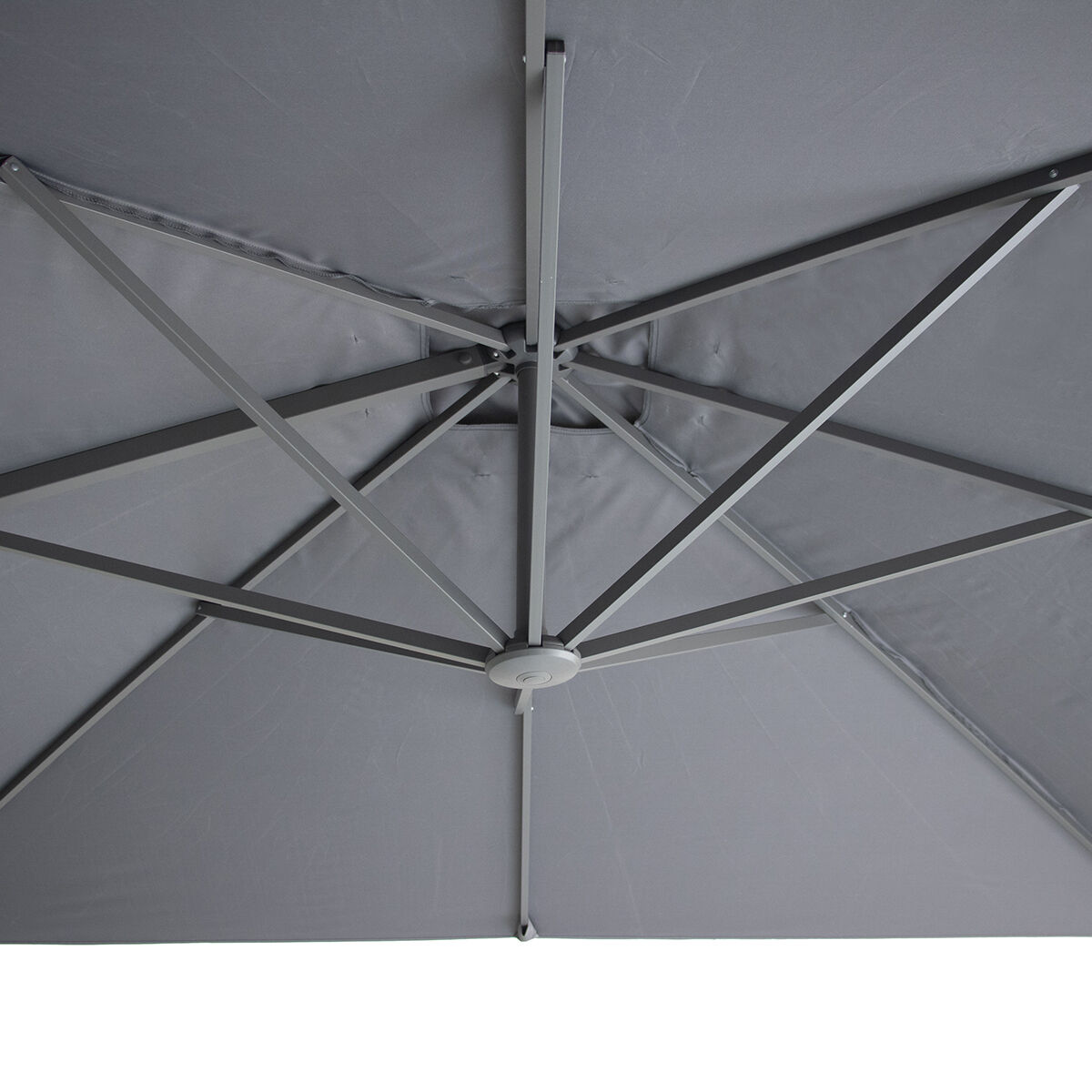 Maze - Apollo Solar LED 3m Round Rotating Cantilever Parasol with Base ...