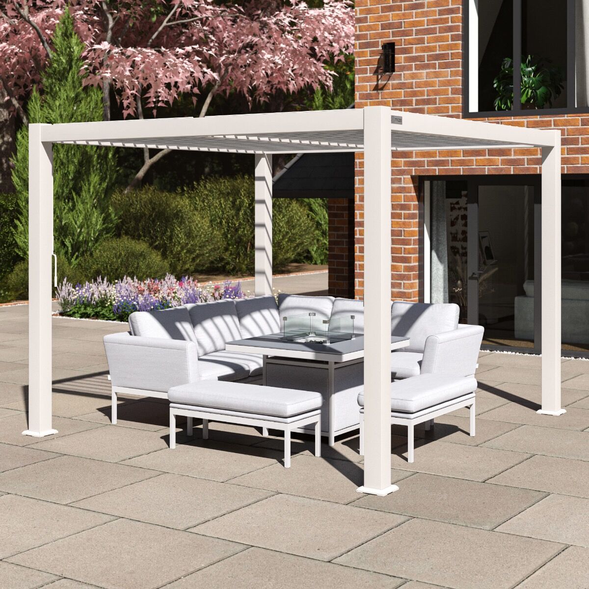 Maze - Como 3m x 4m Aluminium Metal Outdoor Garden Pergola - Grey ...