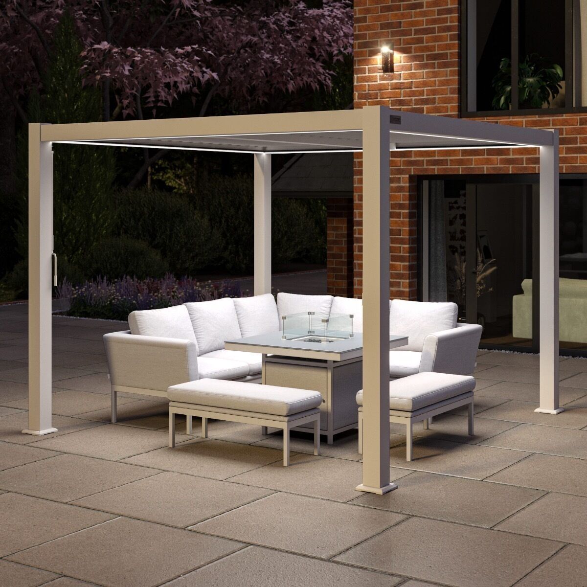 Maze - Como 7.8m x 4m Aluminium Metal Outdoor Garden Pergola - Grey ...