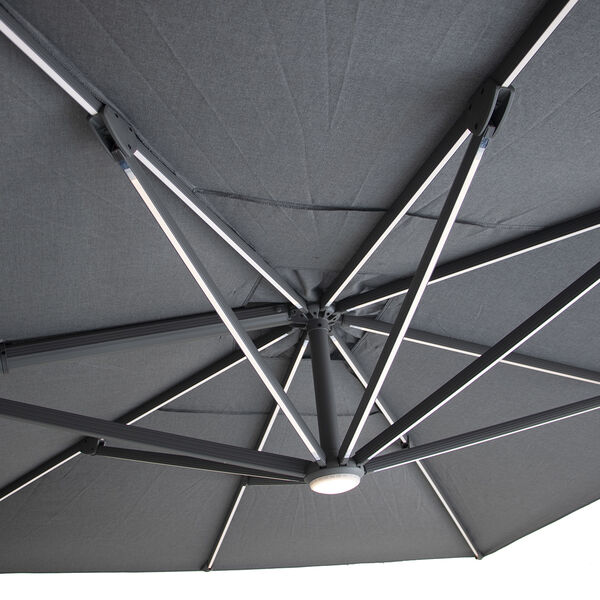 Maze - Aramis LED 3m x 4m Rectangular Rotating Cantilever Parasol ...